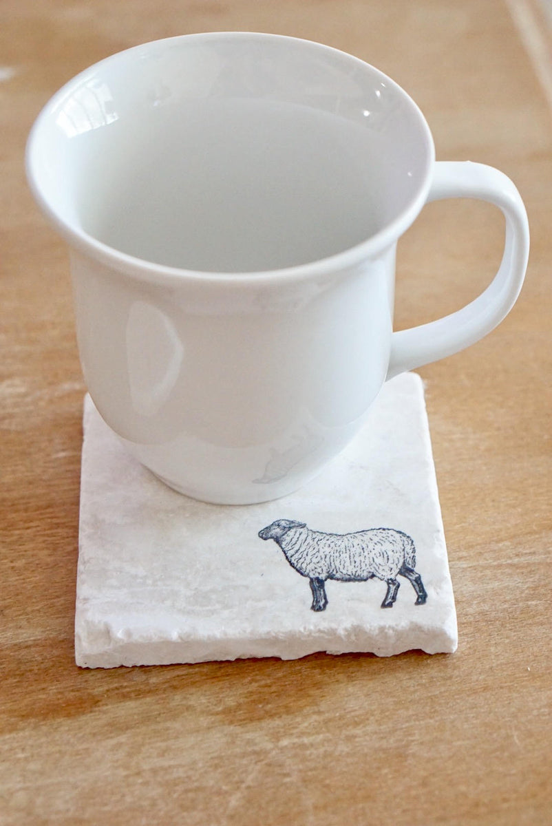 Sheep Marble Coasters – Lace, Grace & Peonies