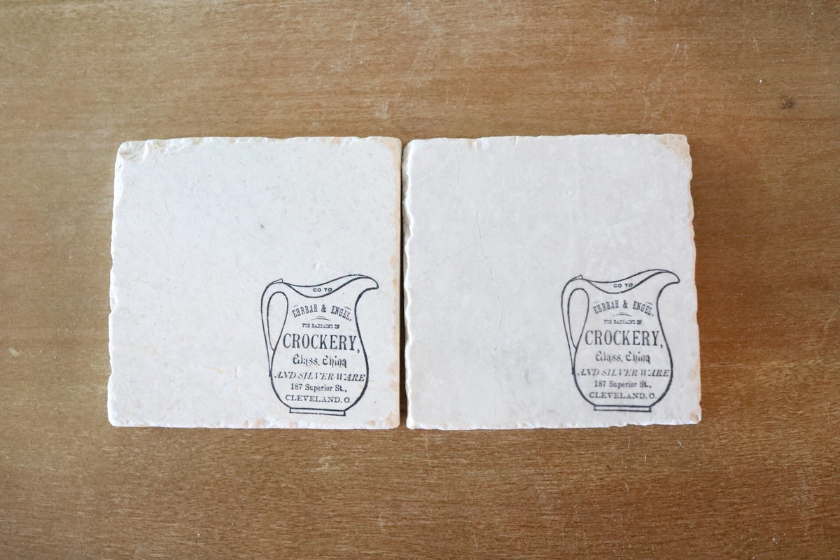 Vintage Pitcher Marble Coasters – Lace, Grace & Peonies